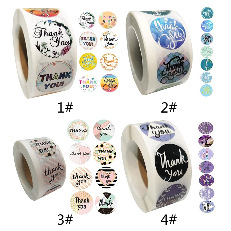 500pcs 8 Styles Thank You Stickers Round Seal Labe... – Vicedeal