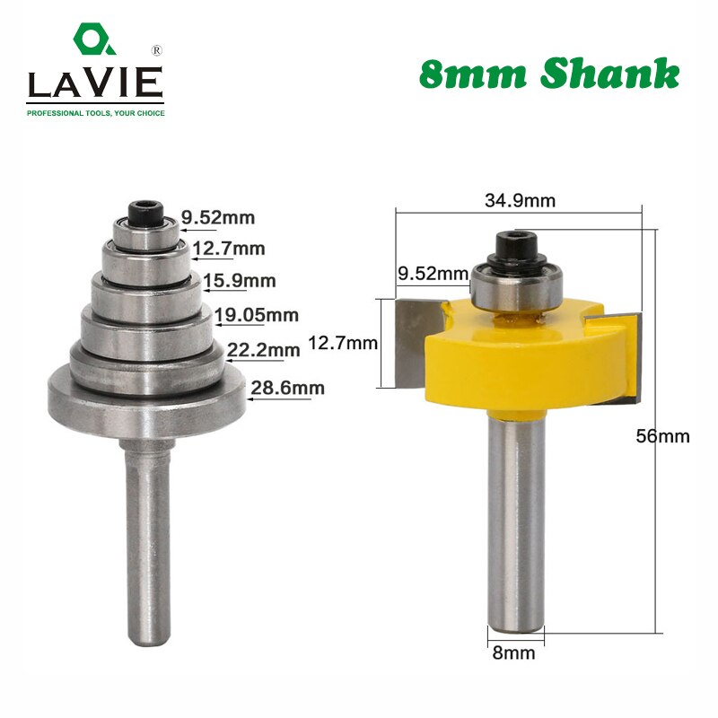 Lavie 2 Stuks 8 Mm Schacht Rabbet Router Bit Met 6... – Vicedeal
