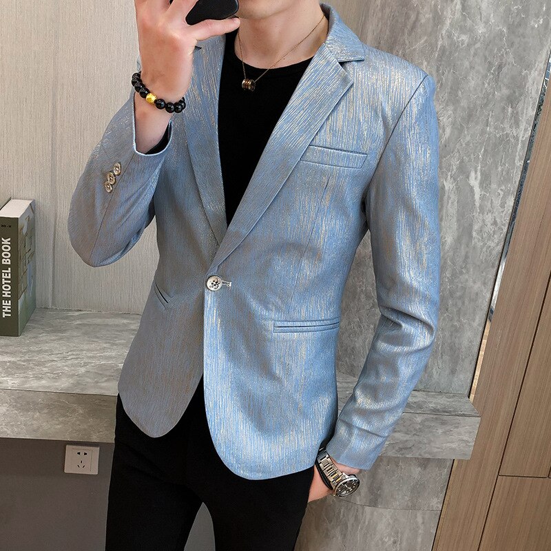 BOBO Spring Men Casual Solid Color blazer Youth Tr... – Grandado