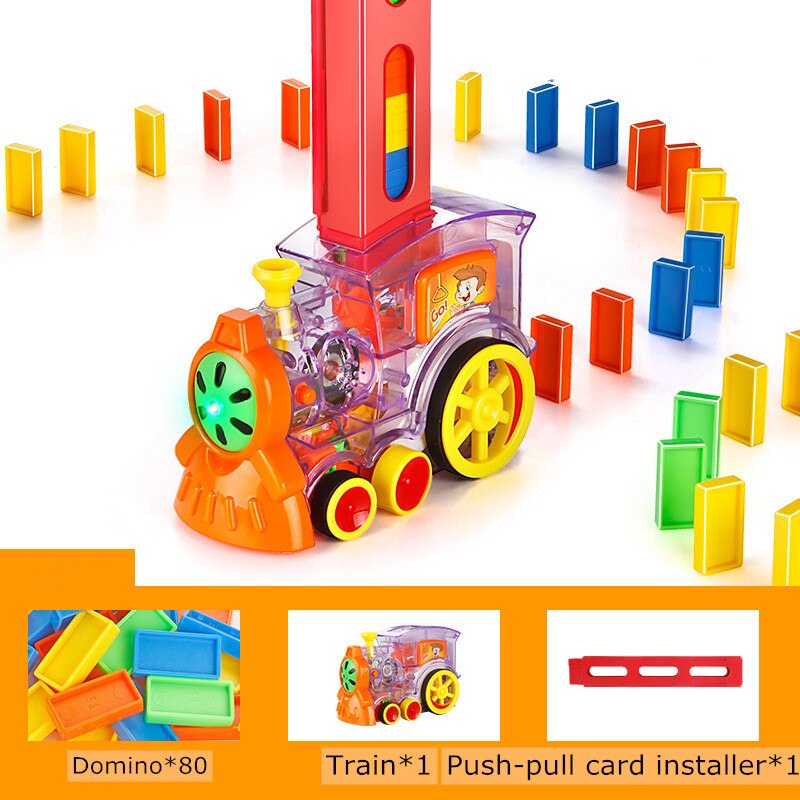 Domino Train Transparent Toy Children Electric Jig... – Grandado