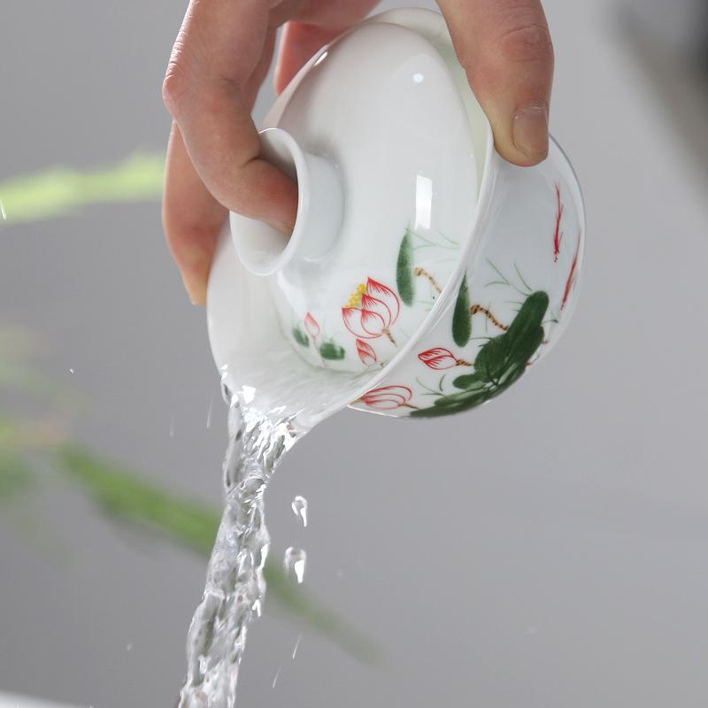 Chinese Traditional Gaiwan Teaware Set Ceramic Tea... – Vicedeal