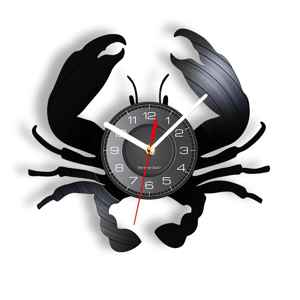 Sea Animal Beach Crab Wall Art Wall Clock Seafood ... – Vicedeal