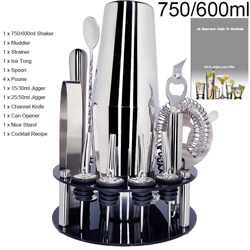 750ml/550ml Stainless Steel Bar Tool Shake Mixing ... – Grandado
