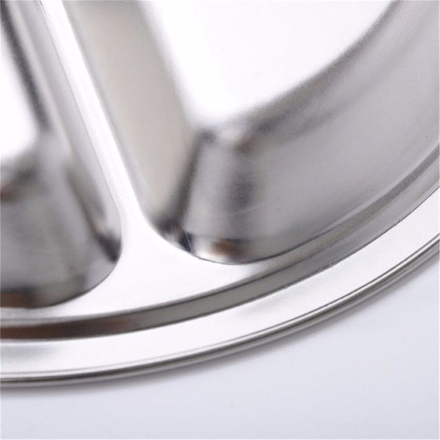 Stainless Steel 3 Sections Round Divided Dish Dia ... – Grandado