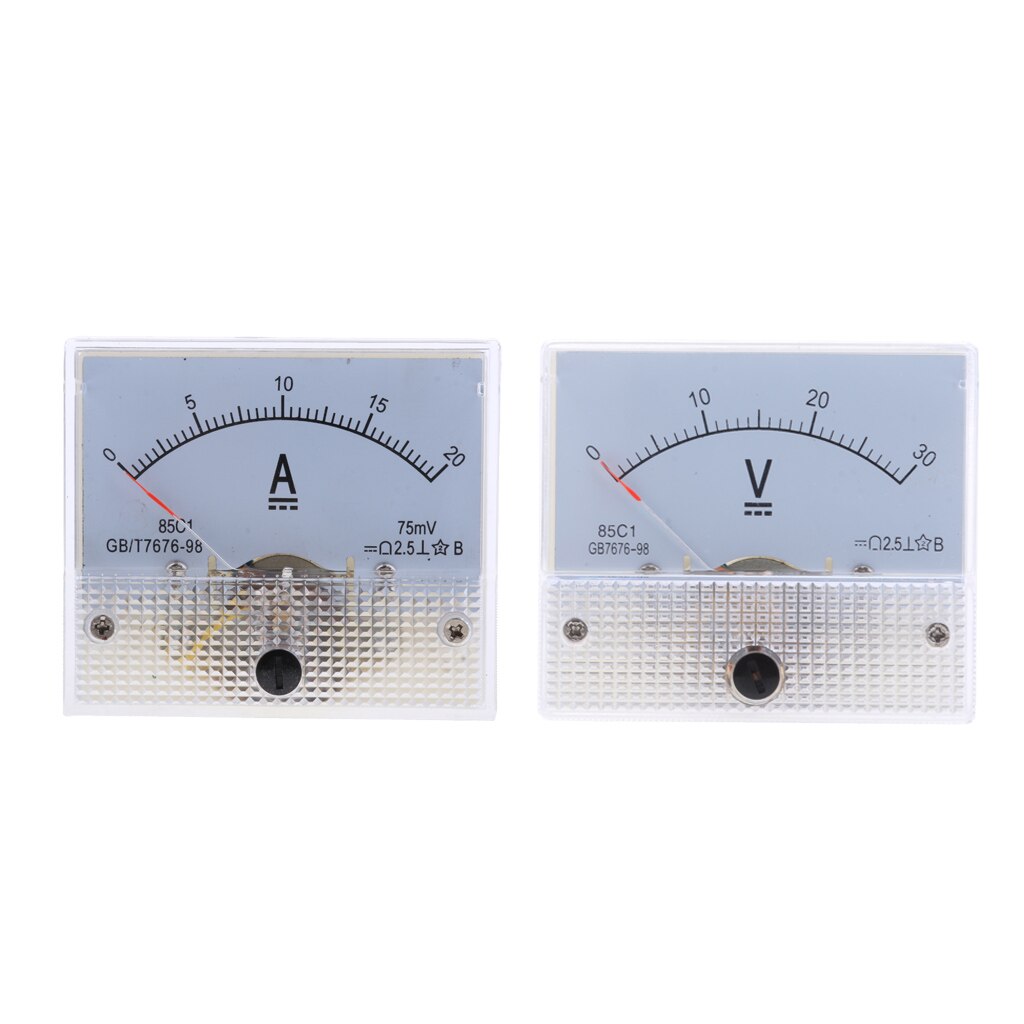 2 x st plast dc 0-20a/0-30v analog ampere meter a... – Grandado