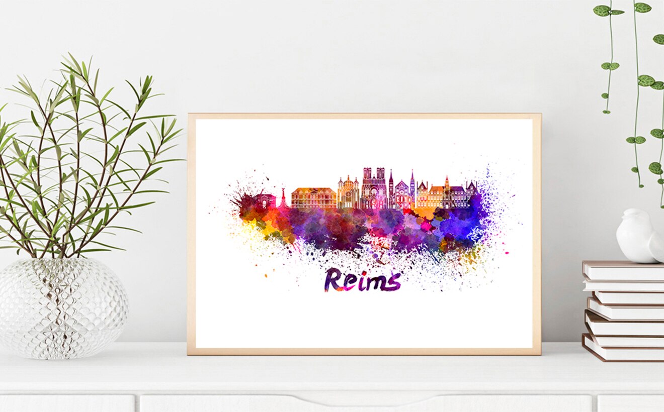 Reims Skyline Poster-Art Print Home Decor Monument... – Grandado