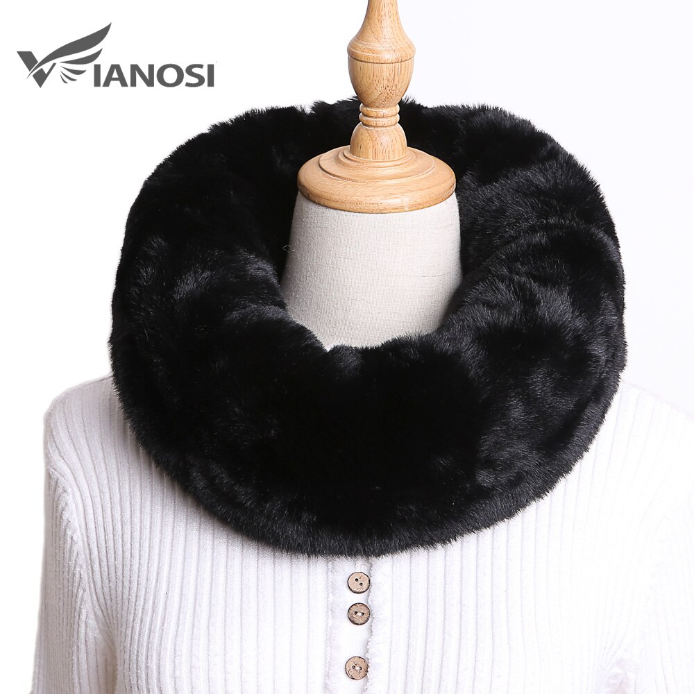 VIANOSI Winter Faux Fur Scarf Soft Women's Rings G... – Grandado