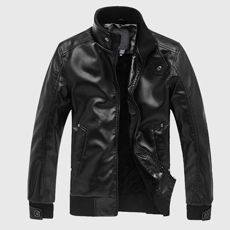 Men's Leather Jackets Men Stand Collar Coats M... – Grandado