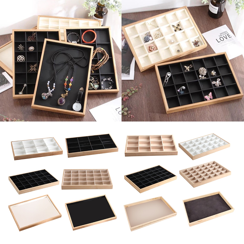 Bamboe Hout Stapelbaar Sieraden Display Trays 12 G... – Vicedeal