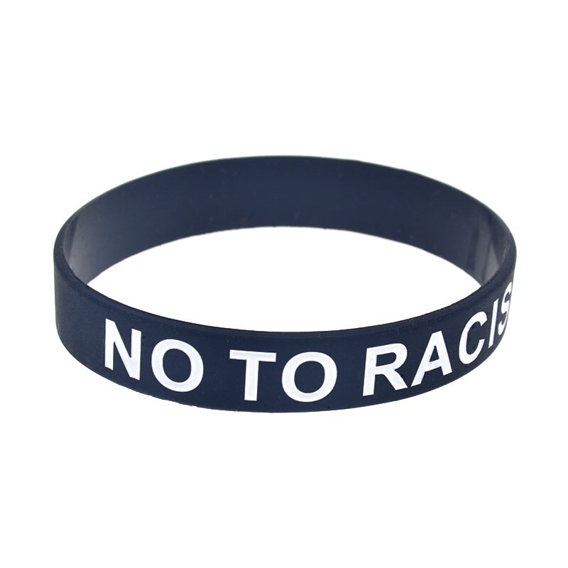 OBH 1PC No To Racism Silicone Wristband Black Adul... – Vicedeal