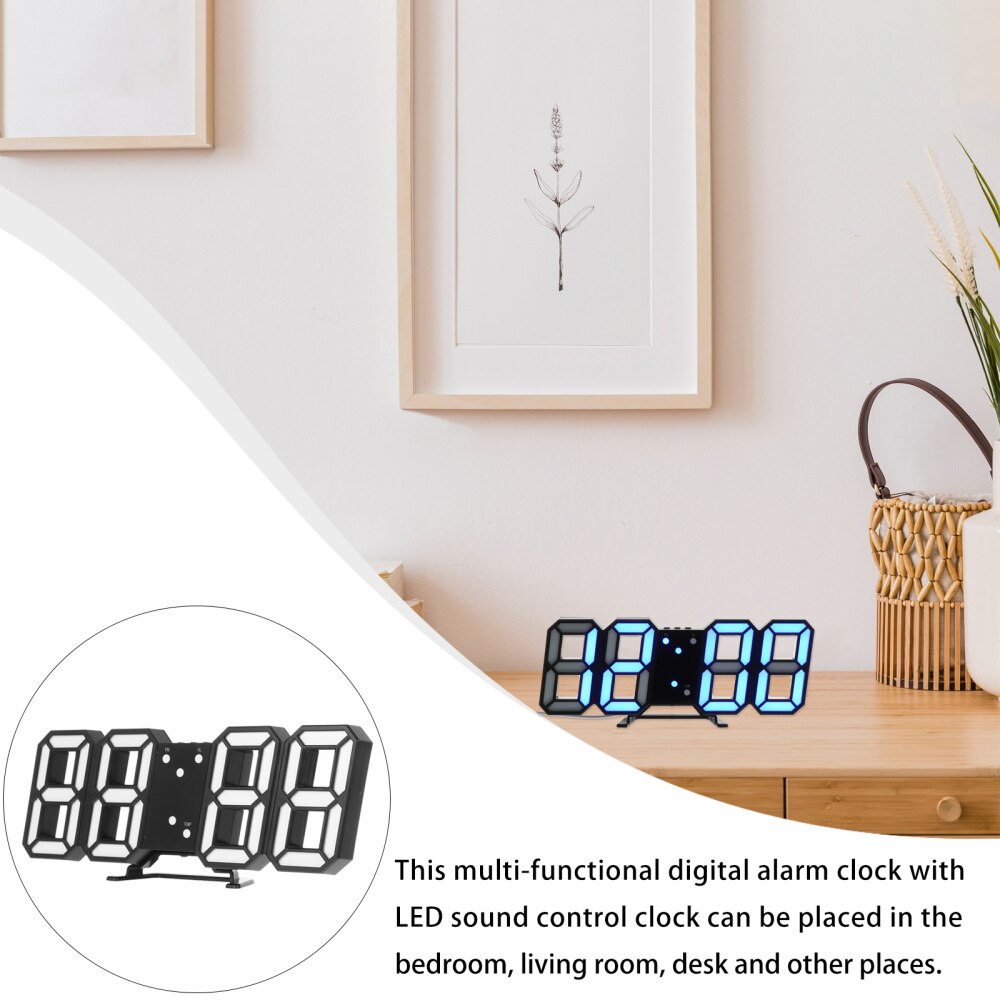 3D Digital Alarm Clock Temperature LED Number Time... – Grandado