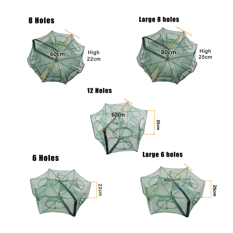 Automatic Fishing Net Trap Folded Hexagon 6 8 12 1... – Grandado