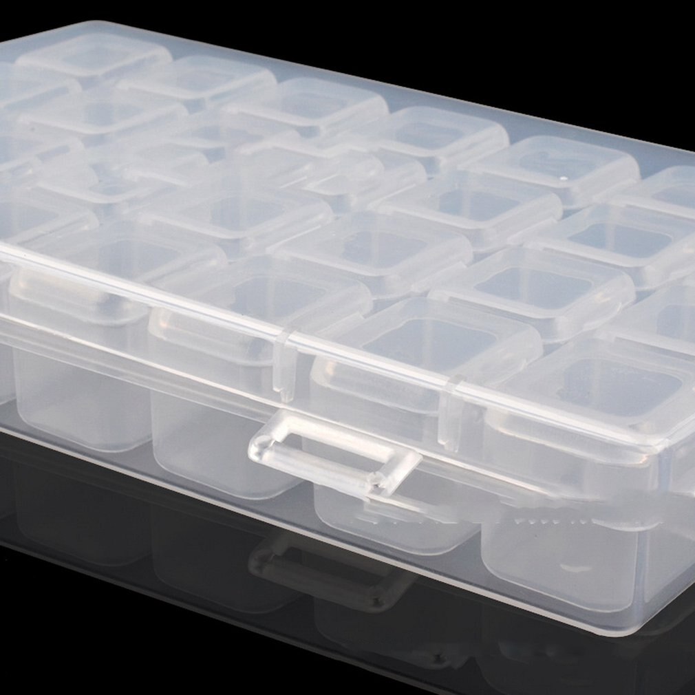 12/28 Grid Compartment Transparent Medicine Box Je... – Grandado