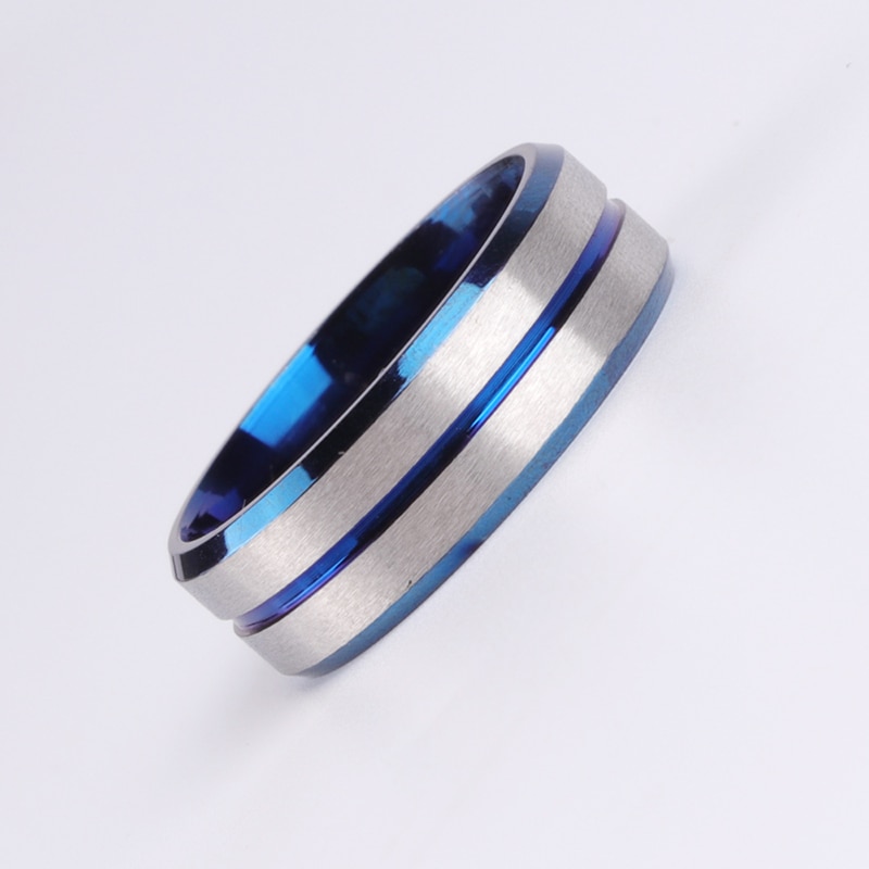 Anillo de acero de titanio azul de anillo clásico ... – Grandado
