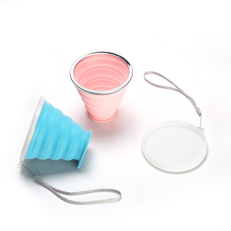 Folding Cups 180ml Food Grade Water Cup Travel Sil... – Grandado