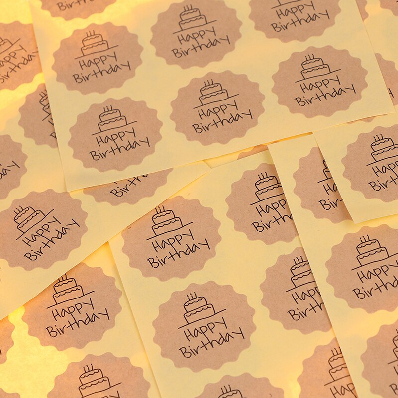 120pcs round label stickers happy birthday happy b... – Vicedeal