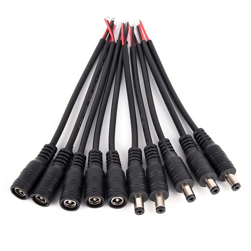 10Pcs Copper Wire 5.5x2.1mm 12V Male + Female DC P... – Vicedeal