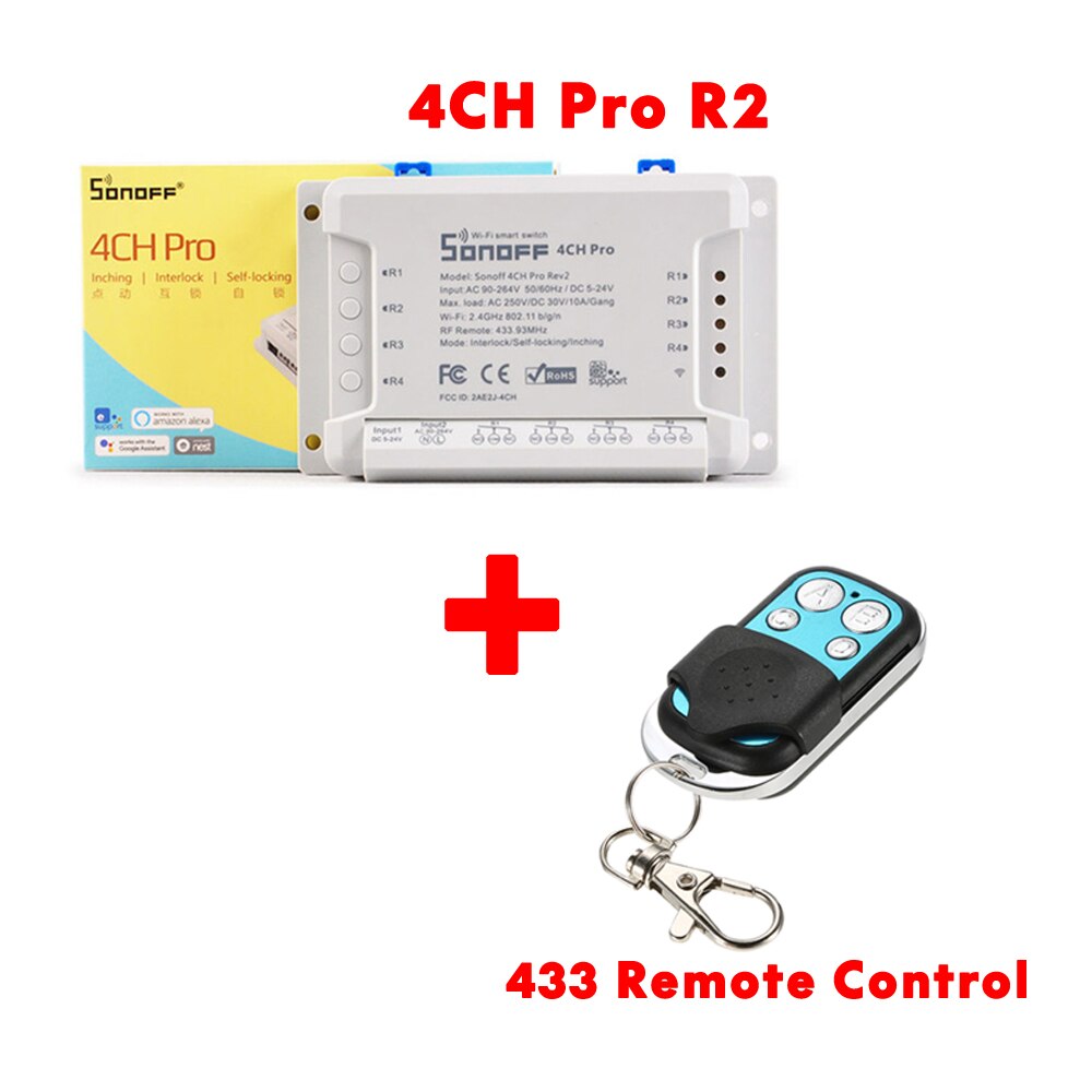 Sonoff 4CH Pro R2 Wifi inteligente interruptor 4 i... – Grandado