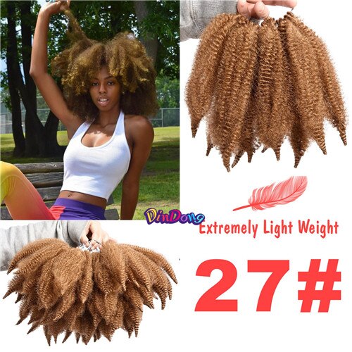 DinDong Synthetische 8 inch Afro Kinky Marly Vlech... – Grandado