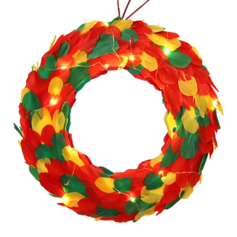 Easter Feather Wreath Ornaments Lighted Wall Door ... – Grandado