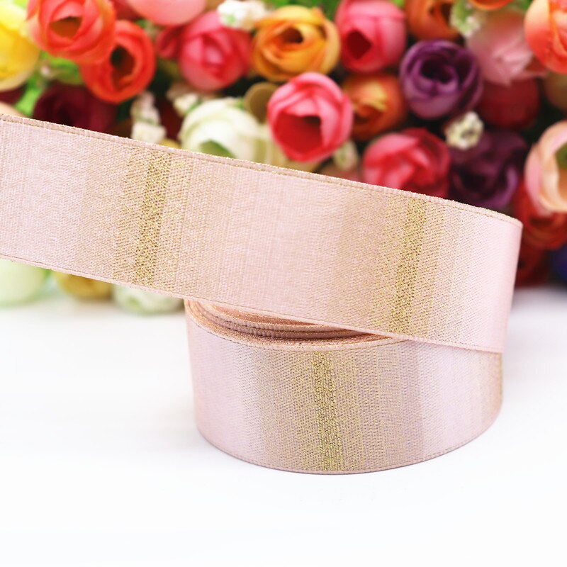 10 Yards 25MM Gold Gradient Satin Ribbon For Hair ... – Grandado