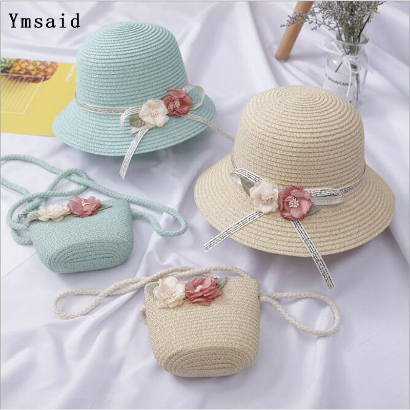 Girls Straw Hats Lovely Flowers Summer Sun Hats Fo... – Grandado