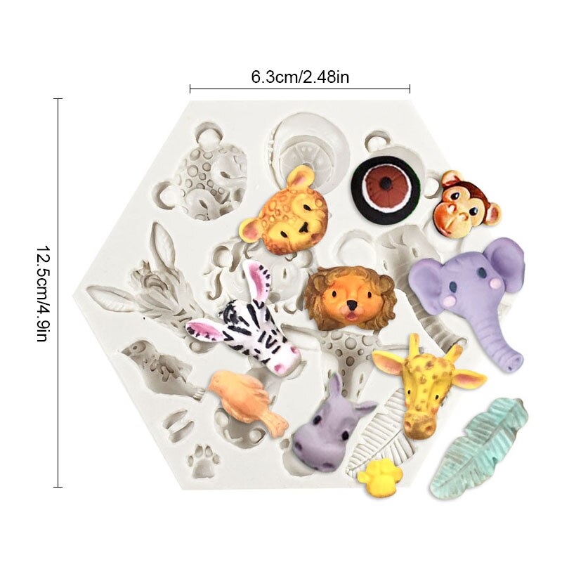 Animal Silicone Fondant Cake Mold 3D Safari Animal... – Grandado