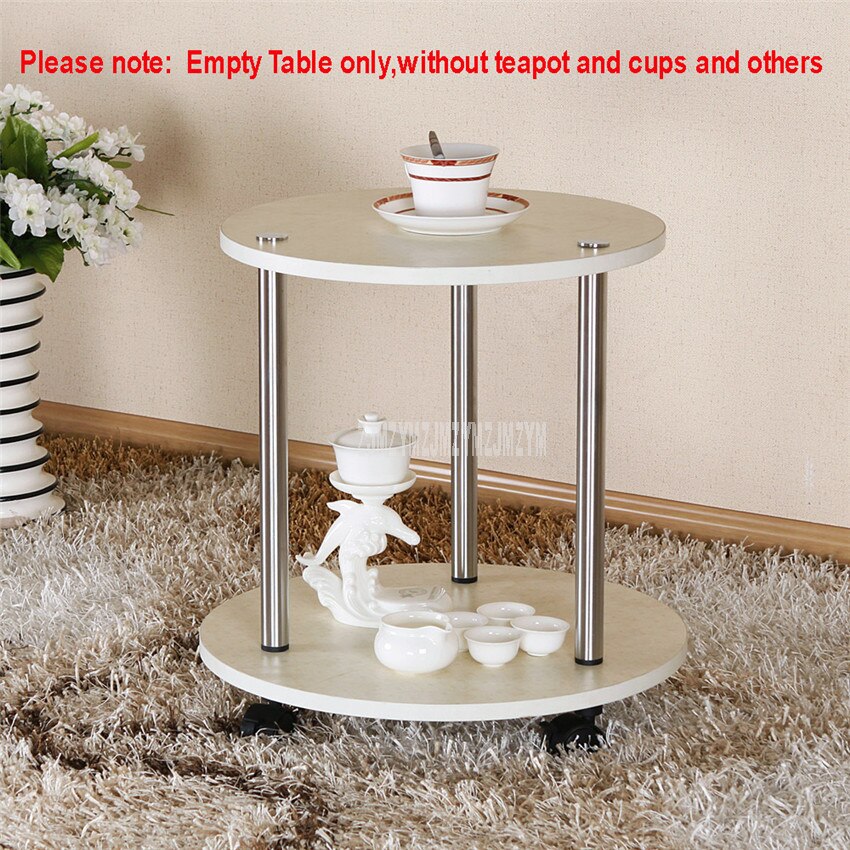 2 Layer Modern Movable Round Tea Table With Wheel ... – Grandado