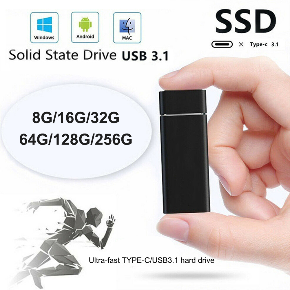 Portable SSD External Hard Drive 32GB 128GB 256GB Vicedeal