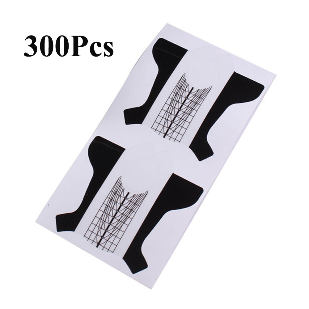 300Pcs Black White Nail Extension Stencil Sticker ... – Grandado