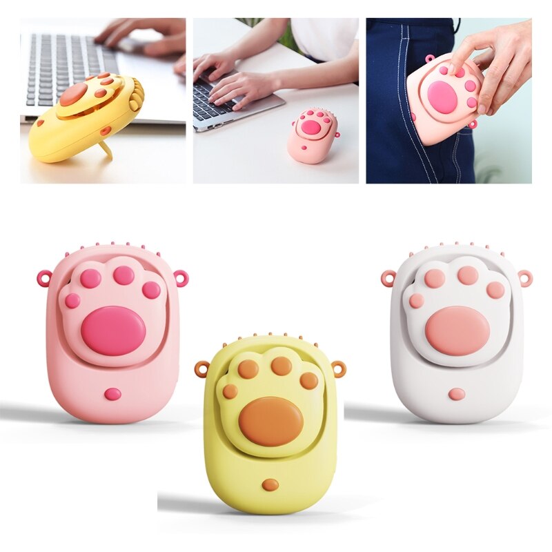 Leuke Kat Poot Vorm Opknoping Hals Fan Draagbare H... – Grandado