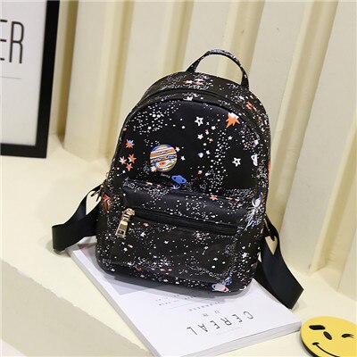 Star Universe Space Printing Backpack Black School... – Vicedeal