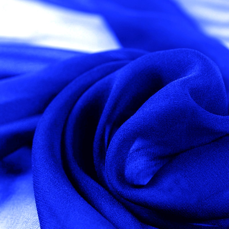 silk georgette 8mm 114cm 45"width royal blue color... – Grandado