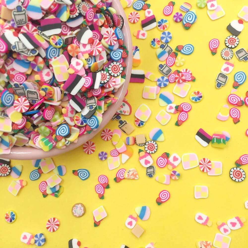50g Mixed Cake Candy Slices Polymer Clay Sprinkles... – Grandado