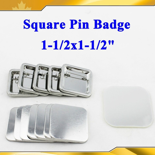 Vierkante 37x37mm 100 Sets Pin Back Metal Button S... – Grandado