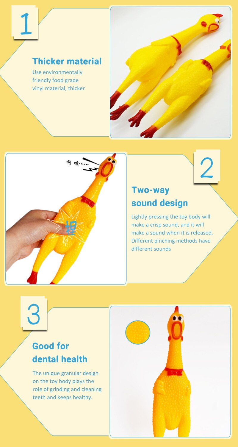 Screaming Chicken Pets Dog Toys Squeeze Squeaky So... – Vicedeal