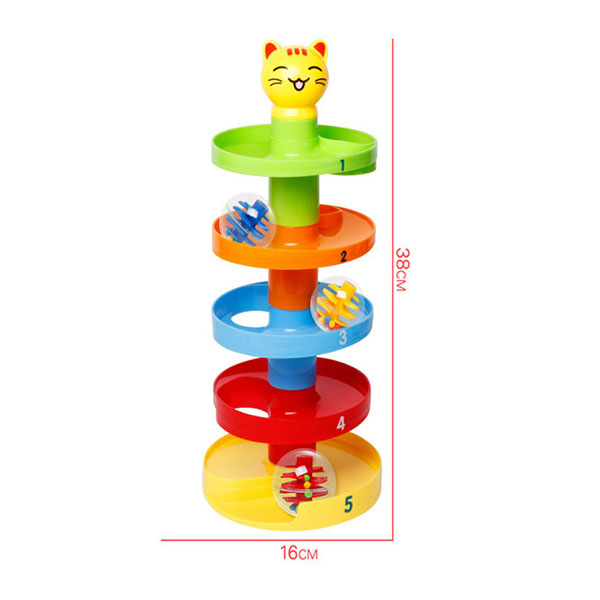 5-Layer Rotating Tower Toy Set Baby Toy Ball Falli... – Grandado