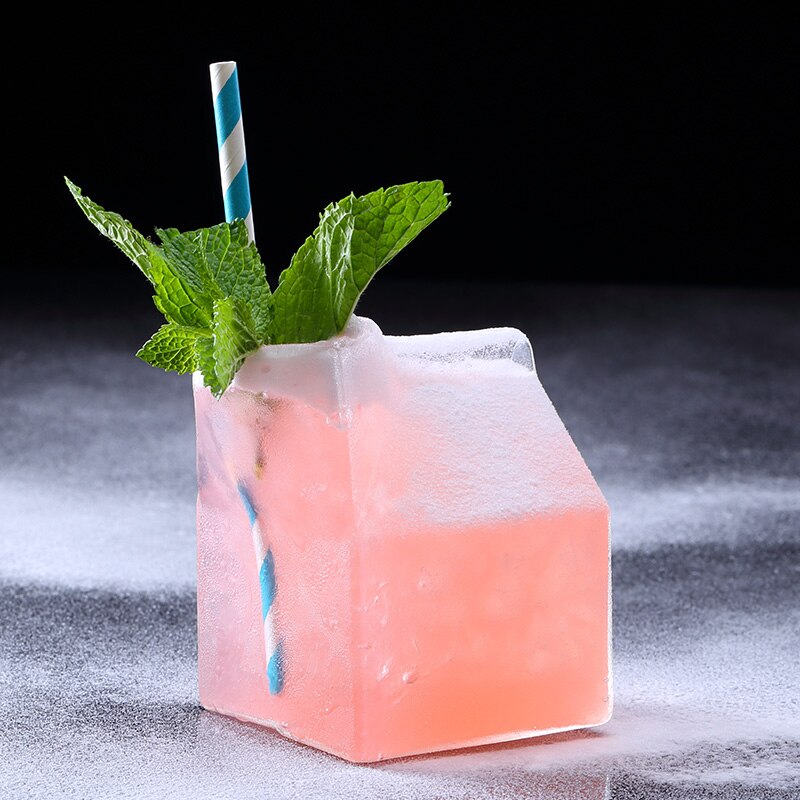 Milk Carton Glass Cup Milk Juice Cold Drink Cup 30... – Vicedeal