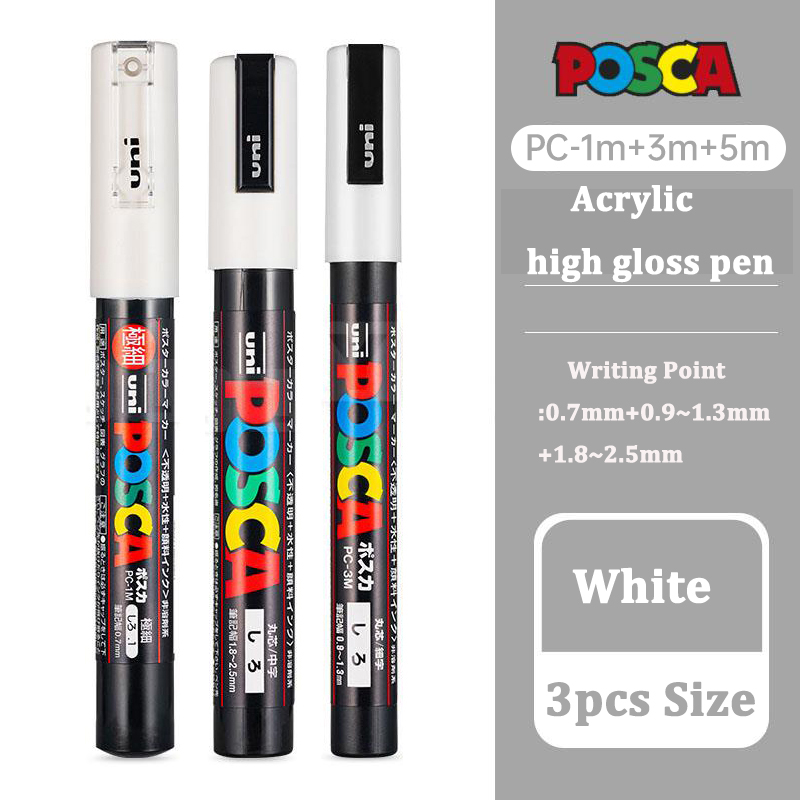 UNI Posca Weißer Acryl-Markerpinsel Marcadores dau... – Grandado
