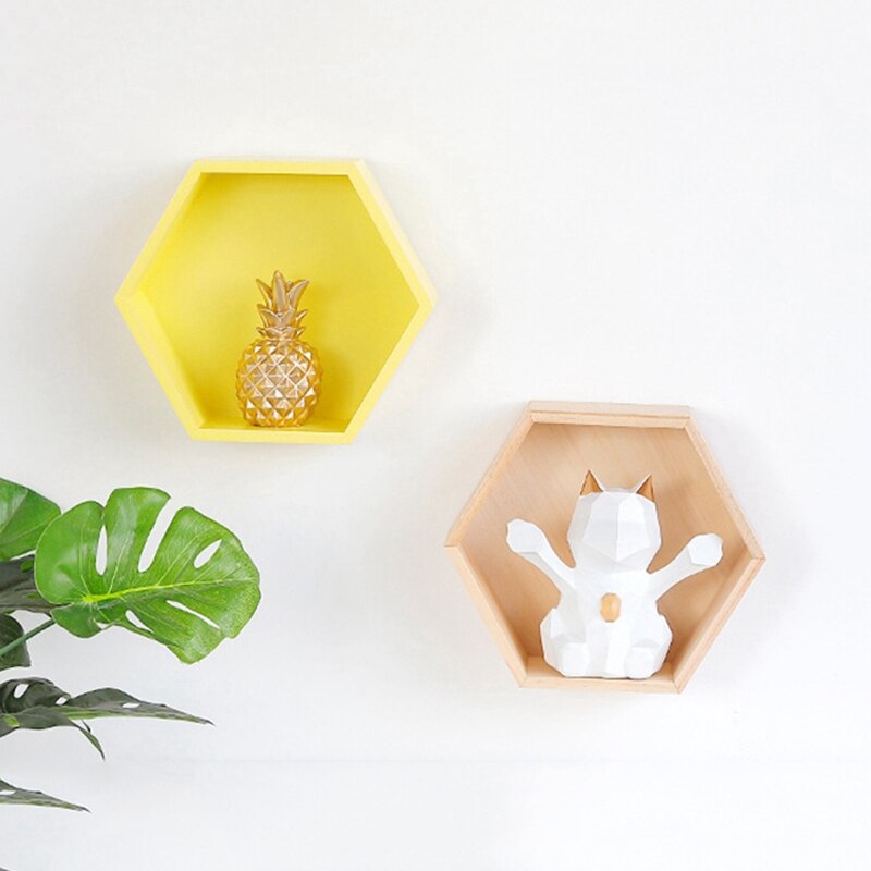 Nordic Style Storage Racks Hexagonal Wall Shelf Di... – Grandado