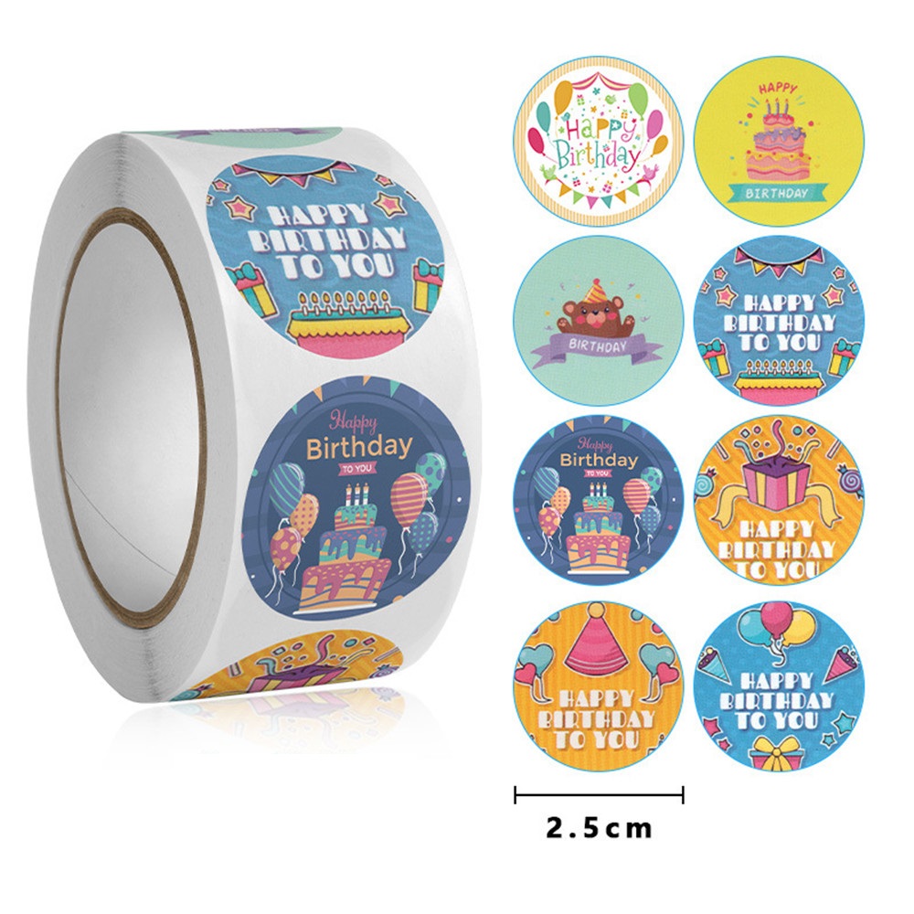 500pcs Happy Birthday Stickers Self Adhesive Seal ... – Vicedeal