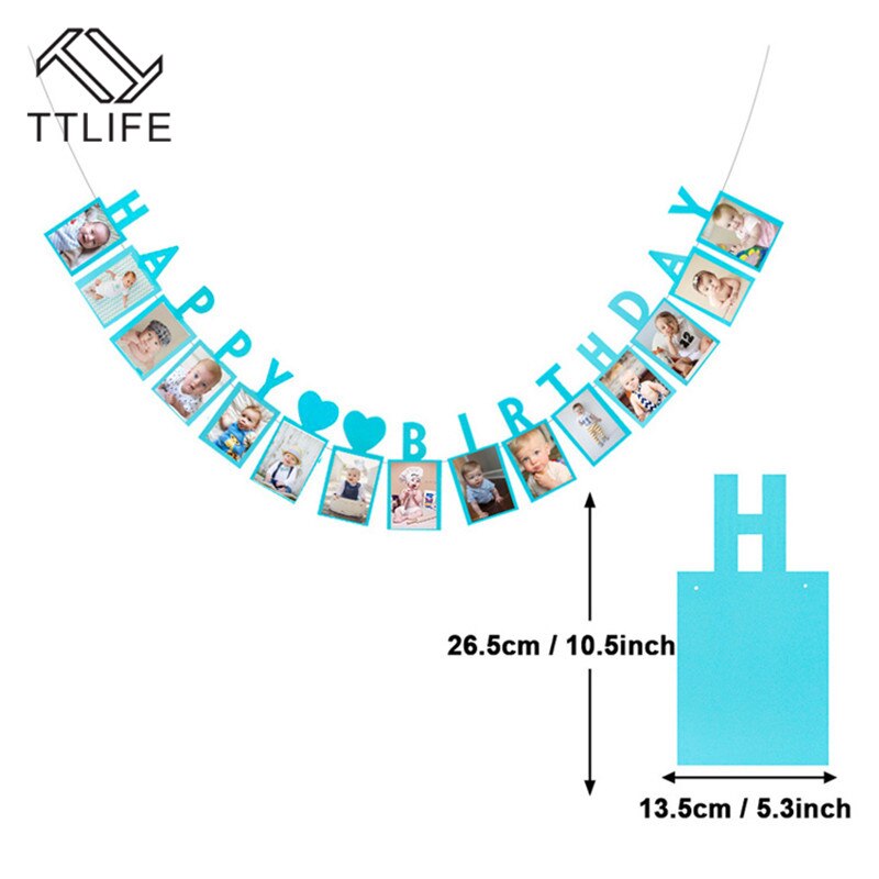 12 Months Photo Frame Banner First Happy Birthday ... – Grandado