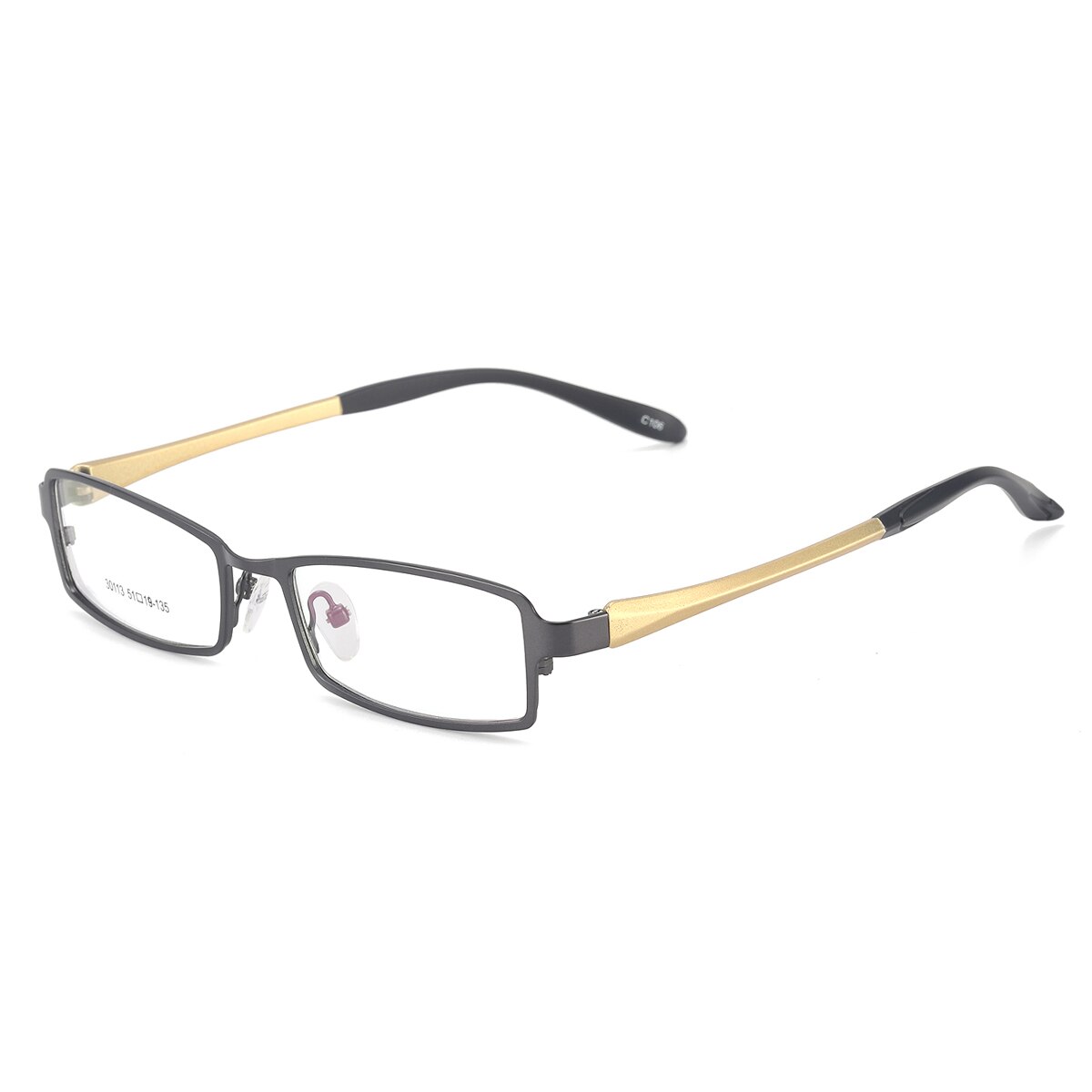 Metal Full Rim Small Rectangular Spectacles Men Su... – Grandado