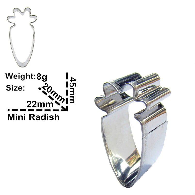 Mini Radish shape 4 piece biscuit cutting molds, b... – Grandado