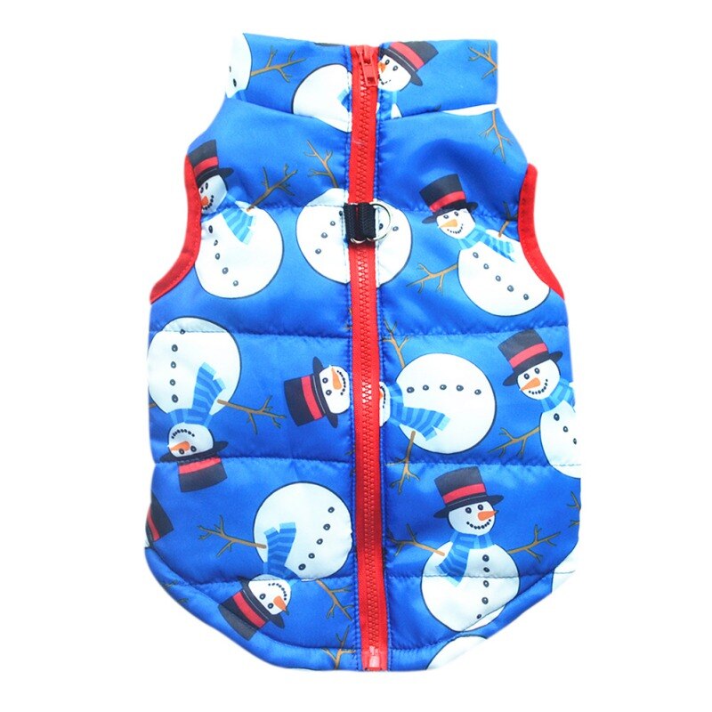 Winter Kerst Hond Vest Mouwloze Rits Jas Met Leiba... – Grandado