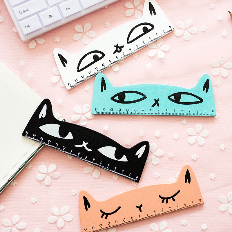 1 pcs/lot Cute cat Wooden rulers Kawaii Cute girl ... – Grandado