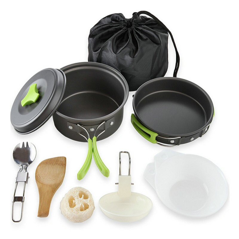 11pcs Camping Cookware Set Outdoor Tableware Kettl... – Vicedeal