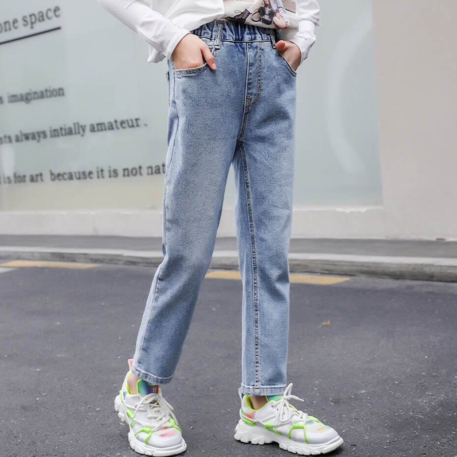 Jeans Girl Spring Autumn Straight Girl Jeans Kids ... – Grandado