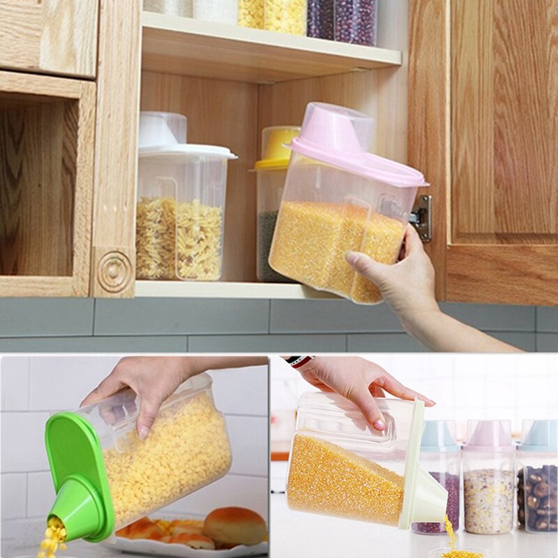 1.9/2.5L Cereal Dispenser With Lid Storage Box Pla... – Grandado