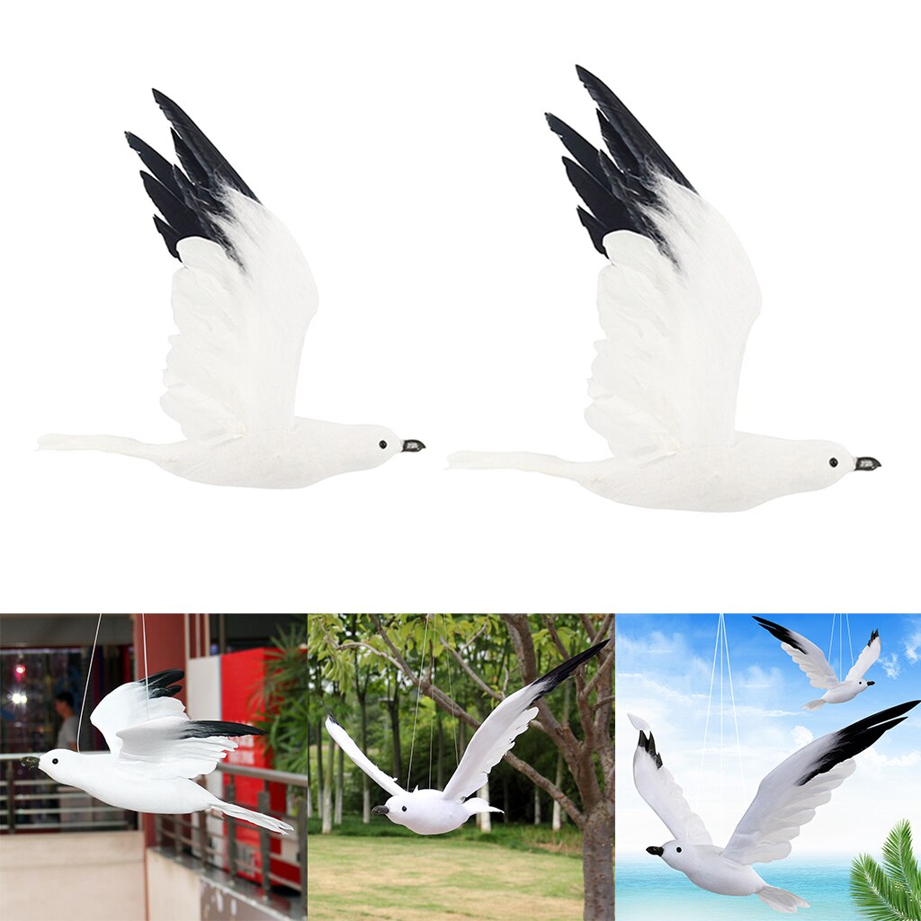 2pcs Realistic Flying Seagull Statue Indoor/Outdoo... – Vicedeal